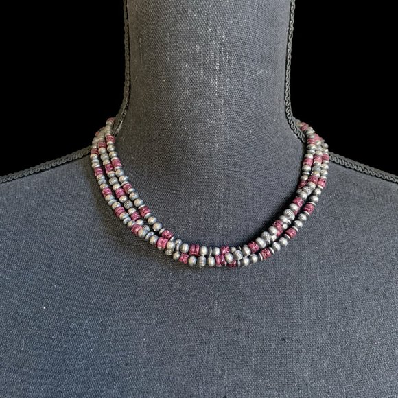 Geneva Apachito | Jewelry | Purple Spiny 8 5mm Triple Strand Necklace ...